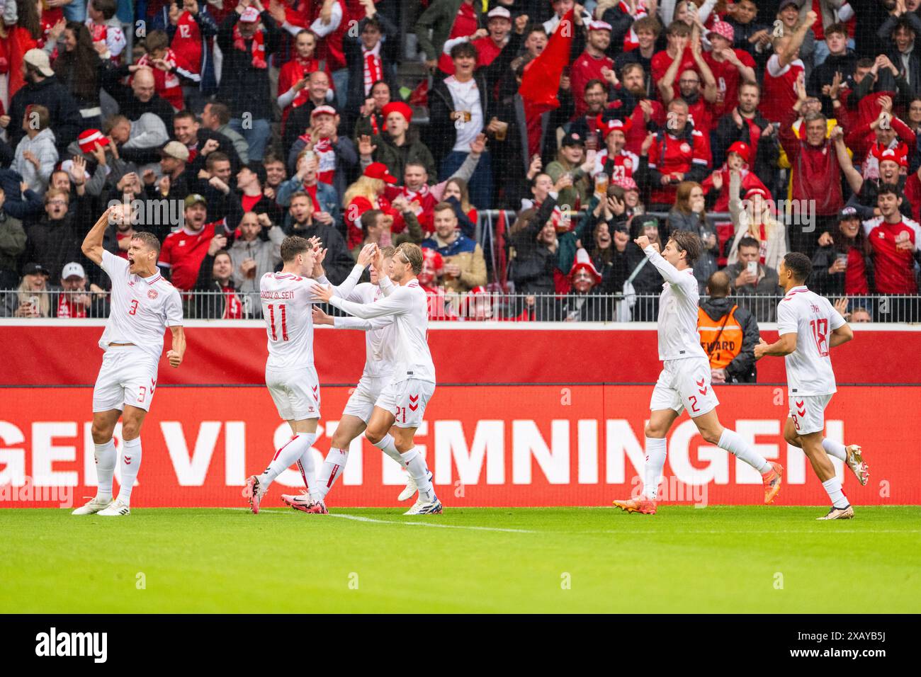 Broendby, Denmark. 08th, June 2024. Jannik Vestergaard (3) of Denmark ...