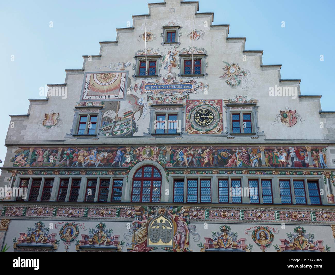 Historic building with ornate frescoes and detailed paintings on the ...