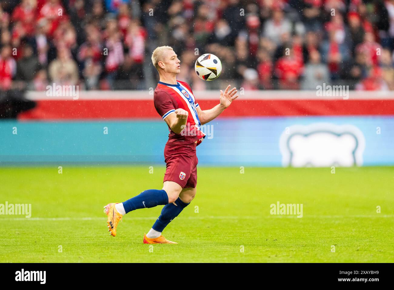 Broendby, Denmark. 08th June, 2024. Julian Ryerson (14) of Norway seen ...