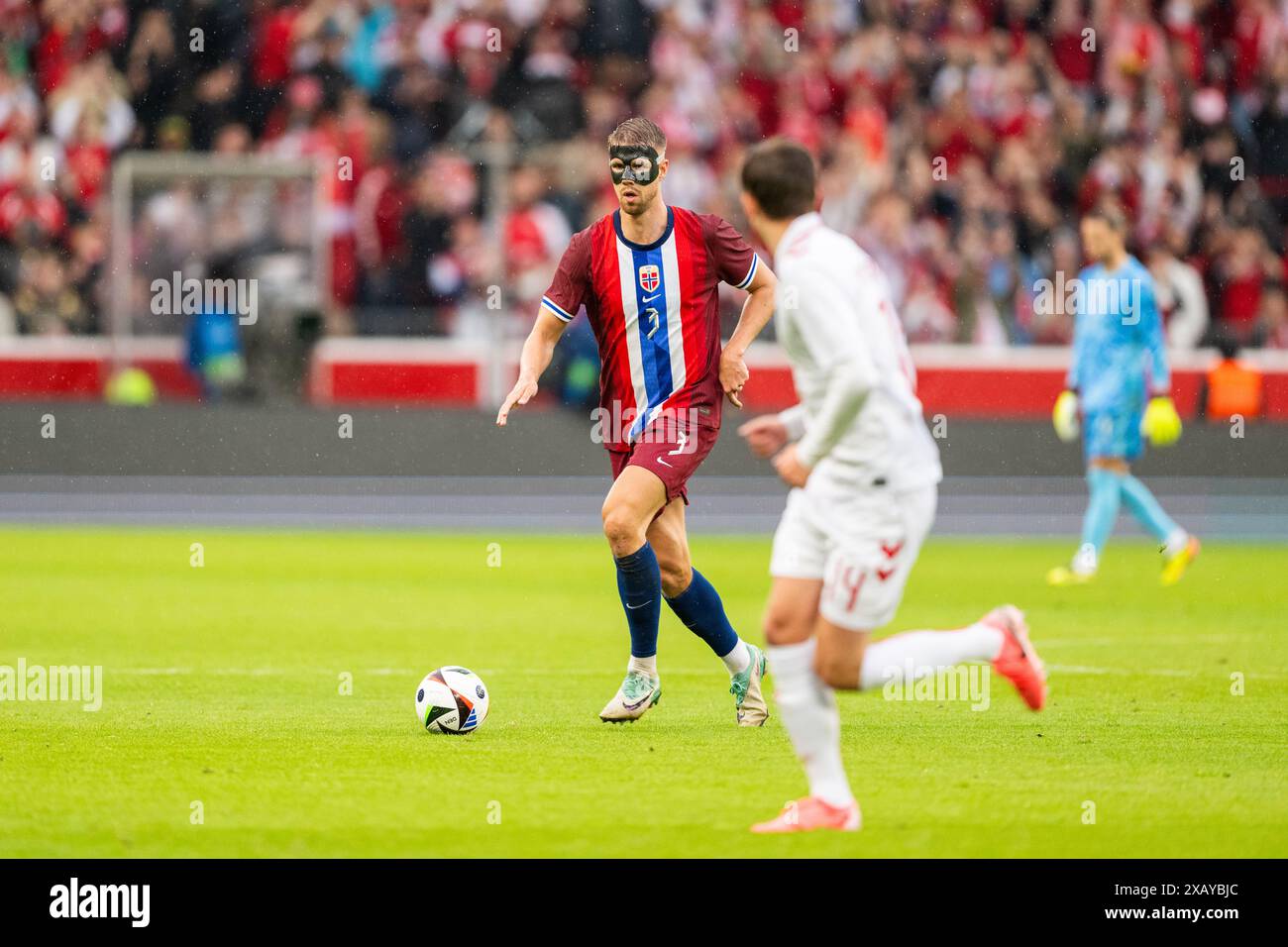 Broendby, Denmark. 08th, June 2024. Kristoffer Ajer (3) of Norway seen ...