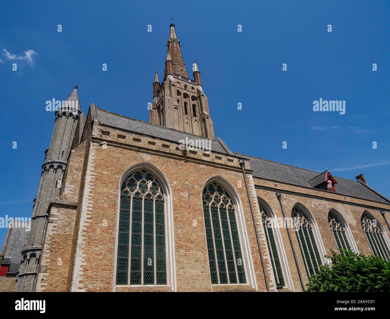 Impressive Gothic church with high tower and historical details under a ...