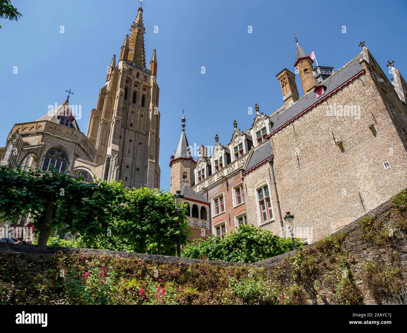 Imposing cathedral and neighbouring historic buildings with ornate ...
