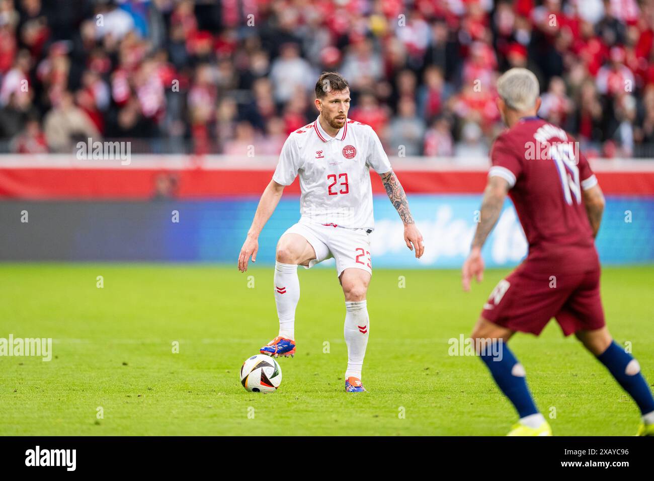 Broendby, Denmark. 08th, June 2024. Pierre-Emile Hojbjerg (23) of ...