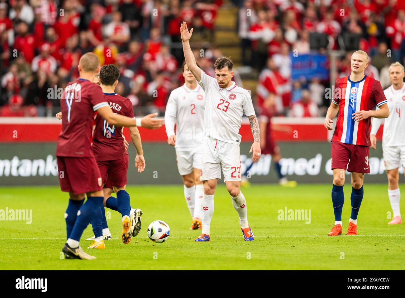 Broendby, Denmark. 08th, June 2024. Pierre-Emile Hojbjerg (23) of ...