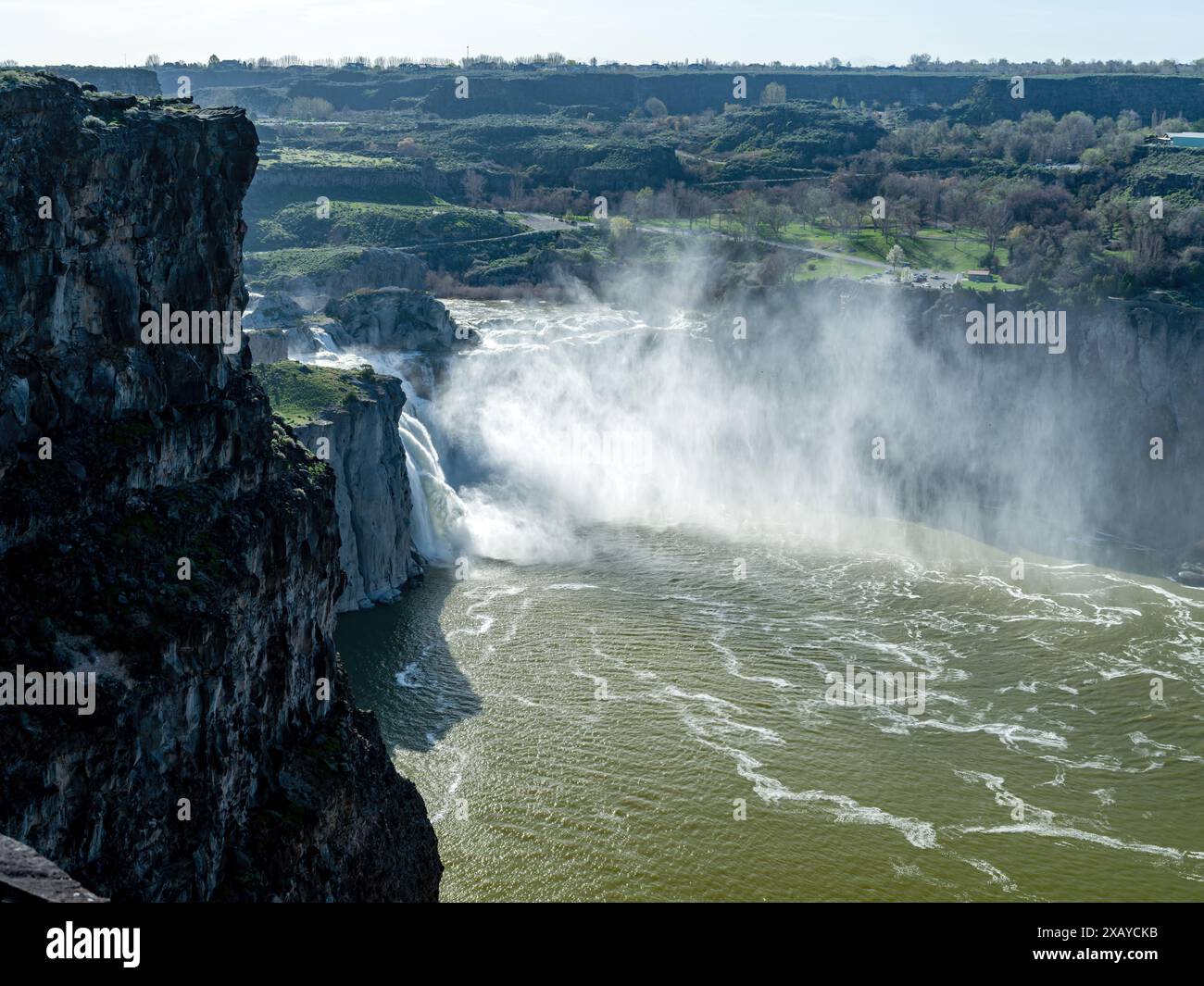 Spring water flow over Shoshone falls in Idaho Stock Photo - Alamy