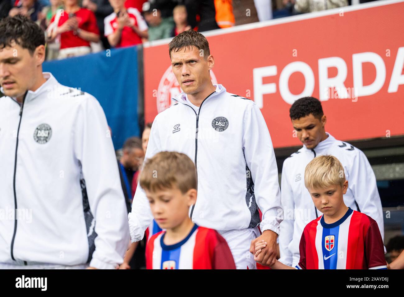 Broendby, Denmark. 08th, June 2024. Jannik Vestergaard of Denmark seen ...