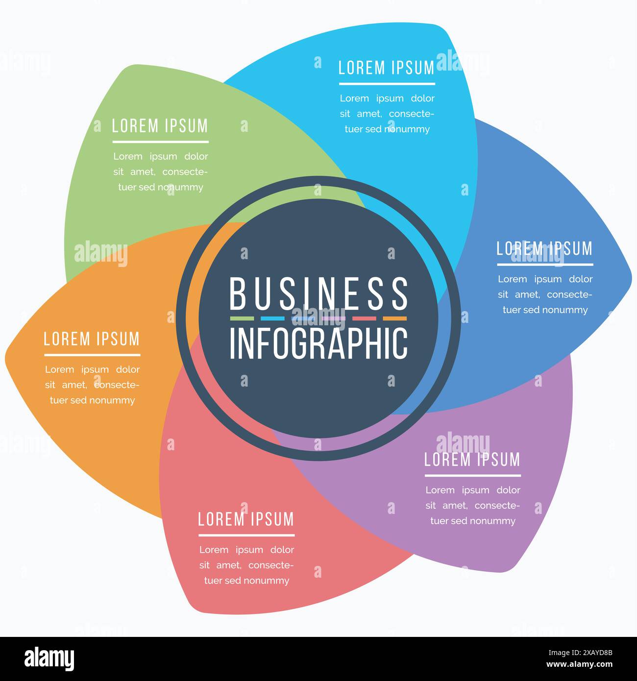 Infographic design circle 6 Steps, objects, elements or options ...