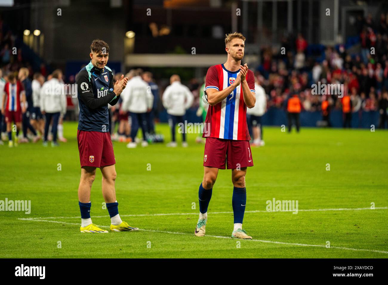 Broendby, Denmark. 08th June, 2024. Kristoffer Ajer (3) of Norway seen ...