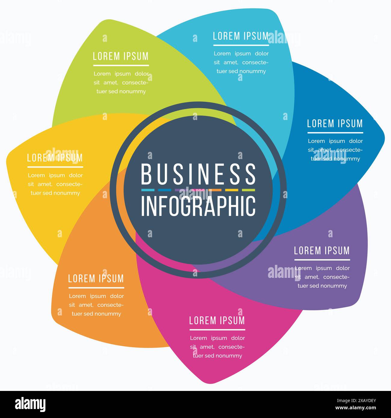 Infographic design circle 7 Steps, objects, elements or options ...
