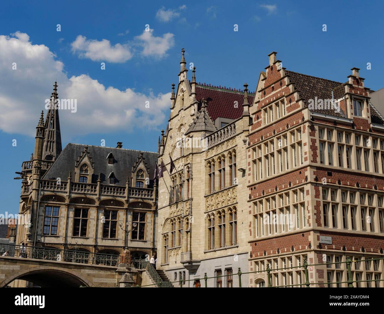 A series of historic buildings with detailed facades and different ...