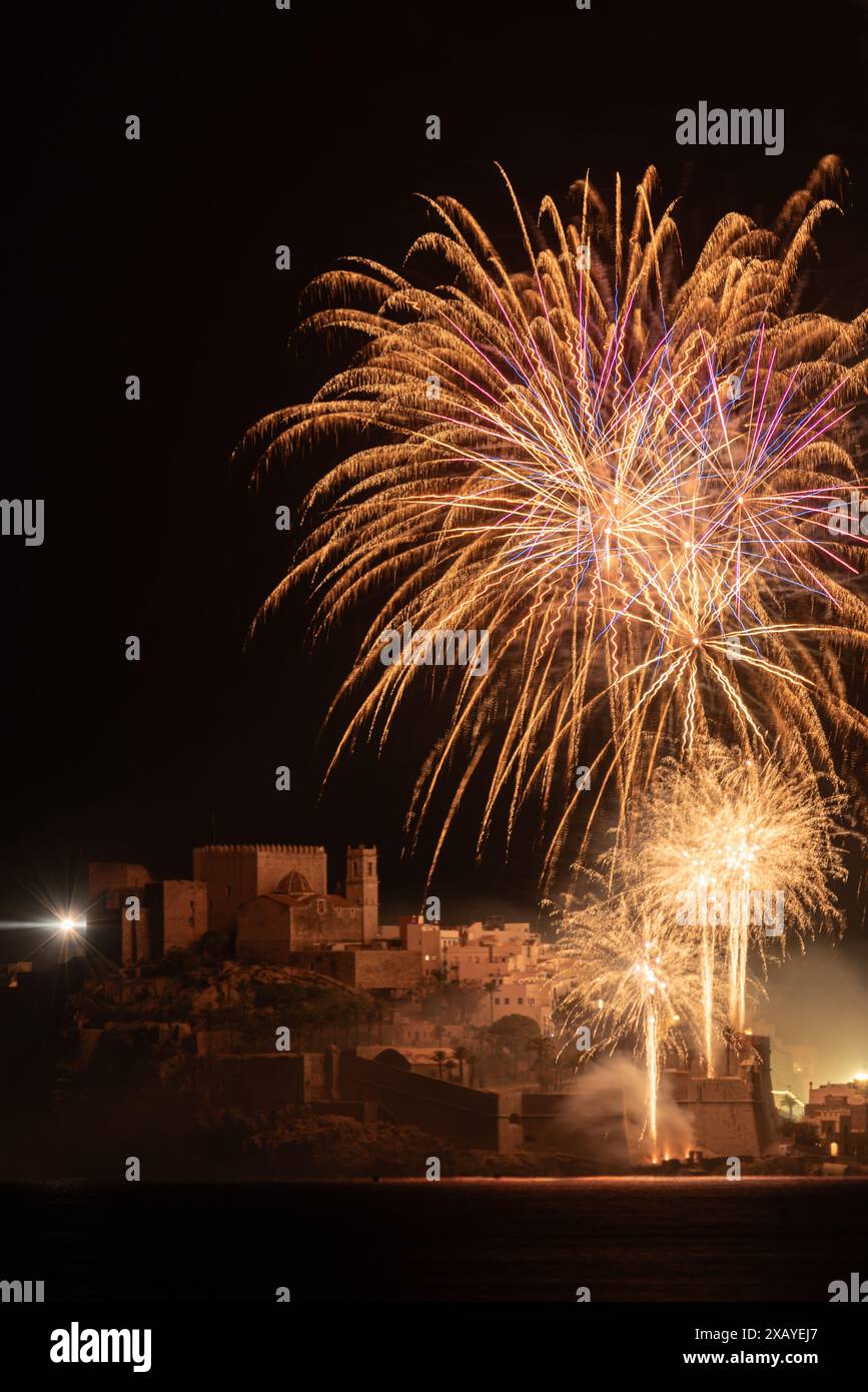 Embark on a visual journey as Peniscola's skyline becomes a canvas for ...