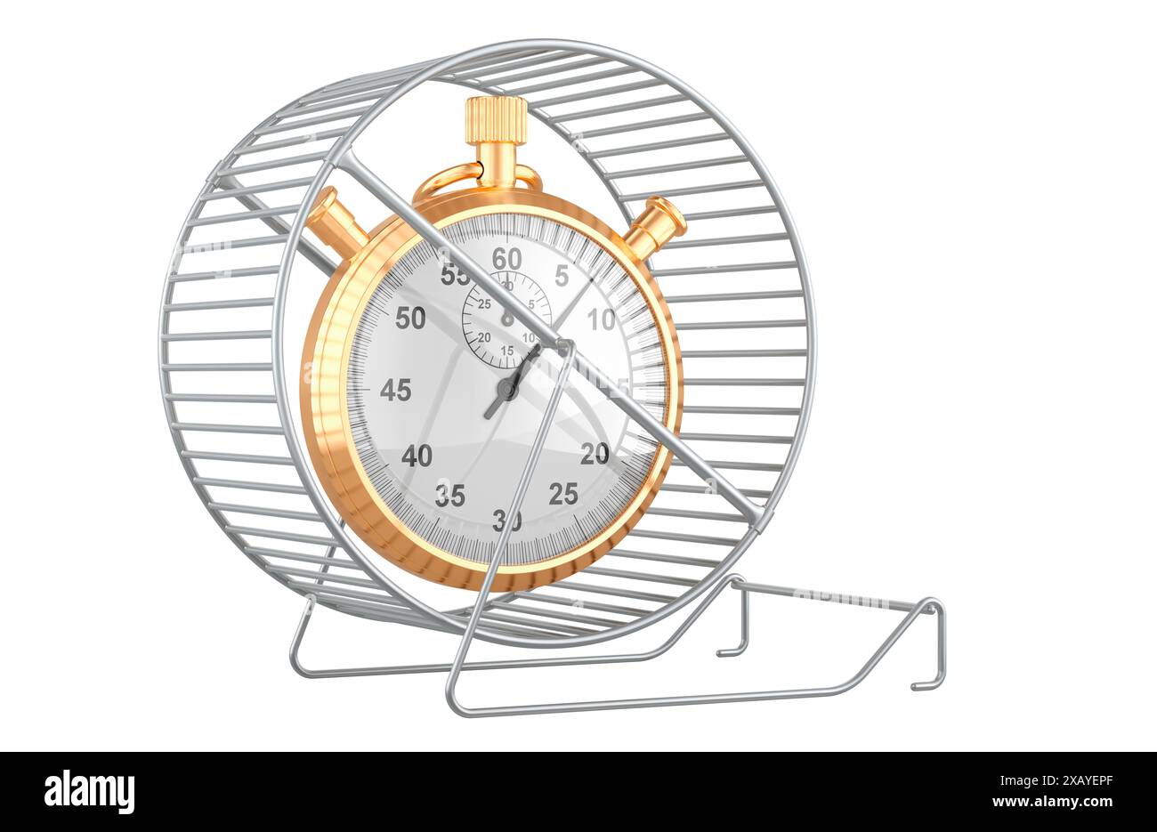 Hamster Wheel with stopwatch, 3D rendering isolated on white background ...