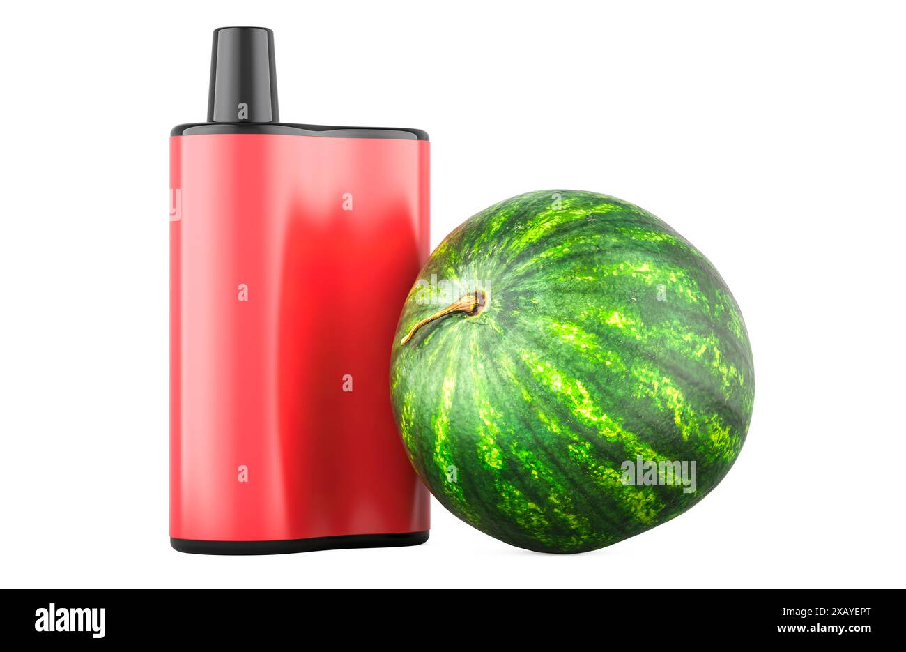 Vape Pen Disposable Watermelon. 3D rendering isolated on white ...