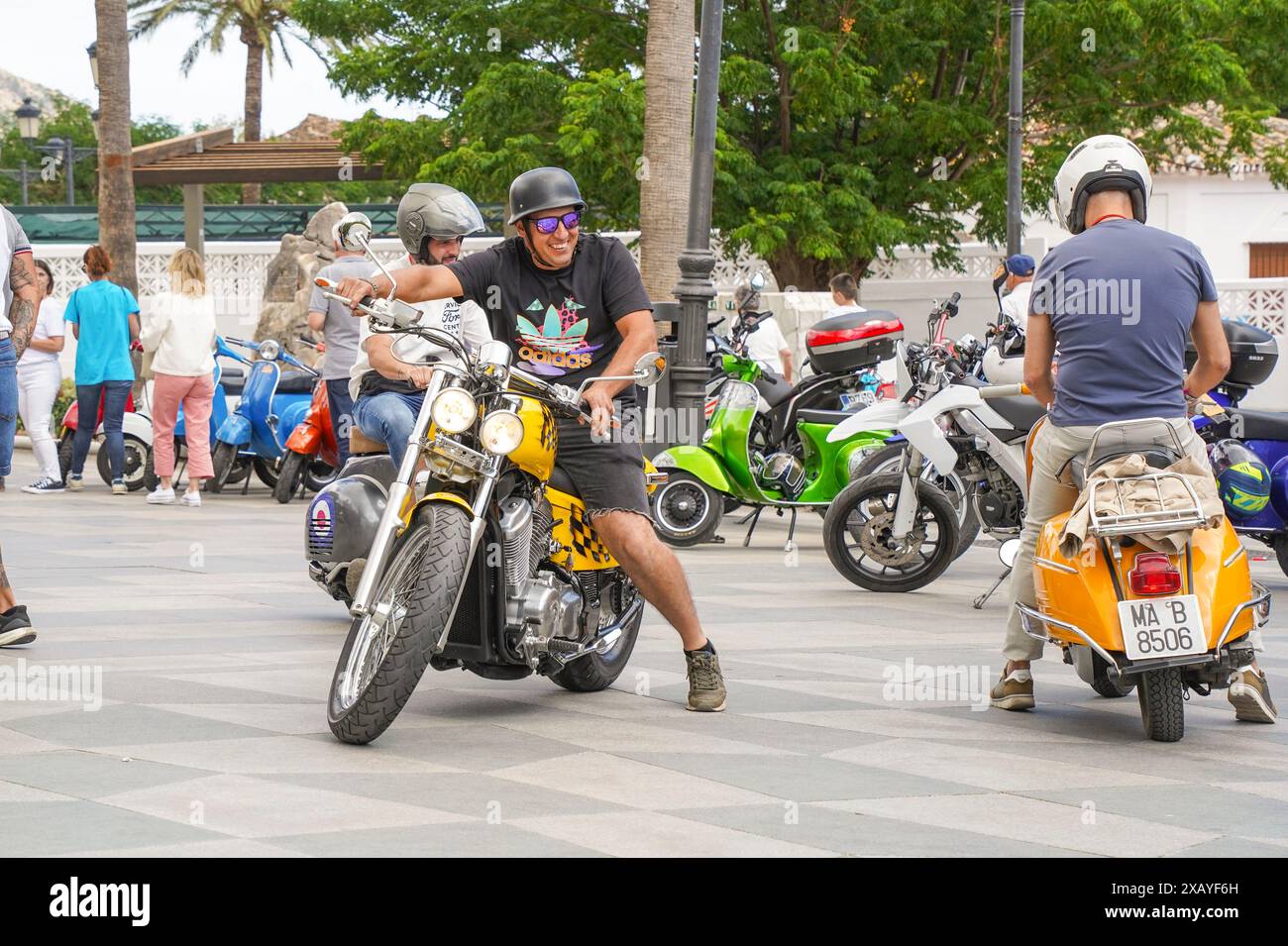 Classic motorcycles on display at an annual Classic motorcycle meeting ...