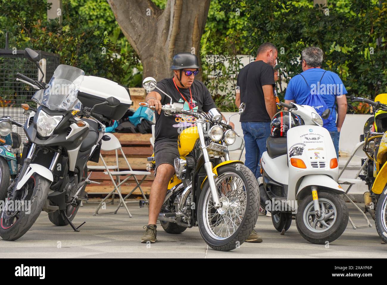 Classic motorcycles on display at an annual Classic motorcycle meeting ...