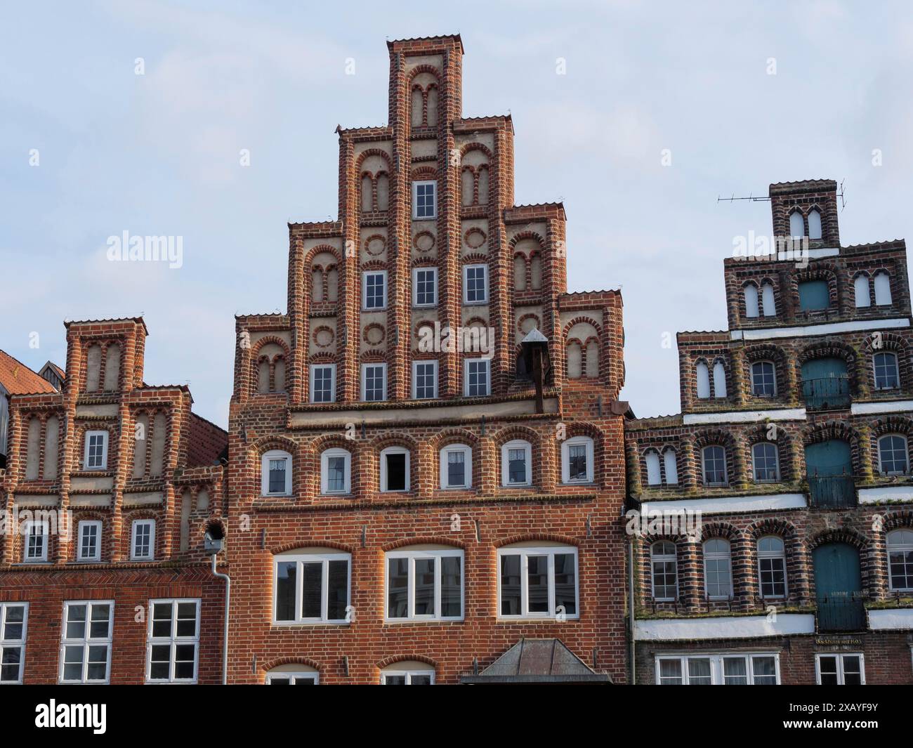 Historic building with striking facade and red brick walls, radiates ...