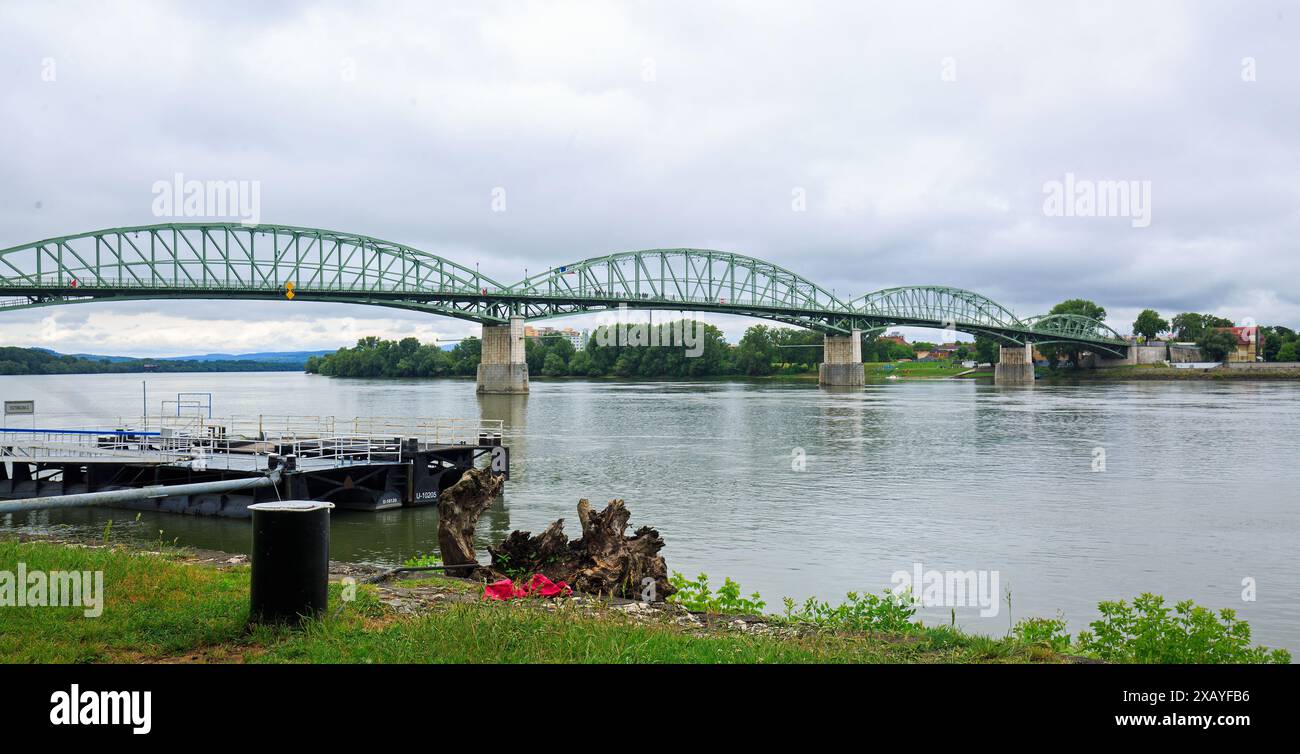 Suspension bridge - Hungary - Slovakia border - Esztergom, Hungary ...