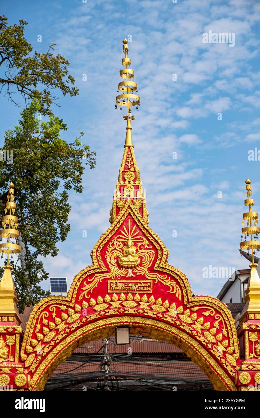 Architectural detail, Wat Mixai, Vientiane, Laos Stock Photo - Alamy