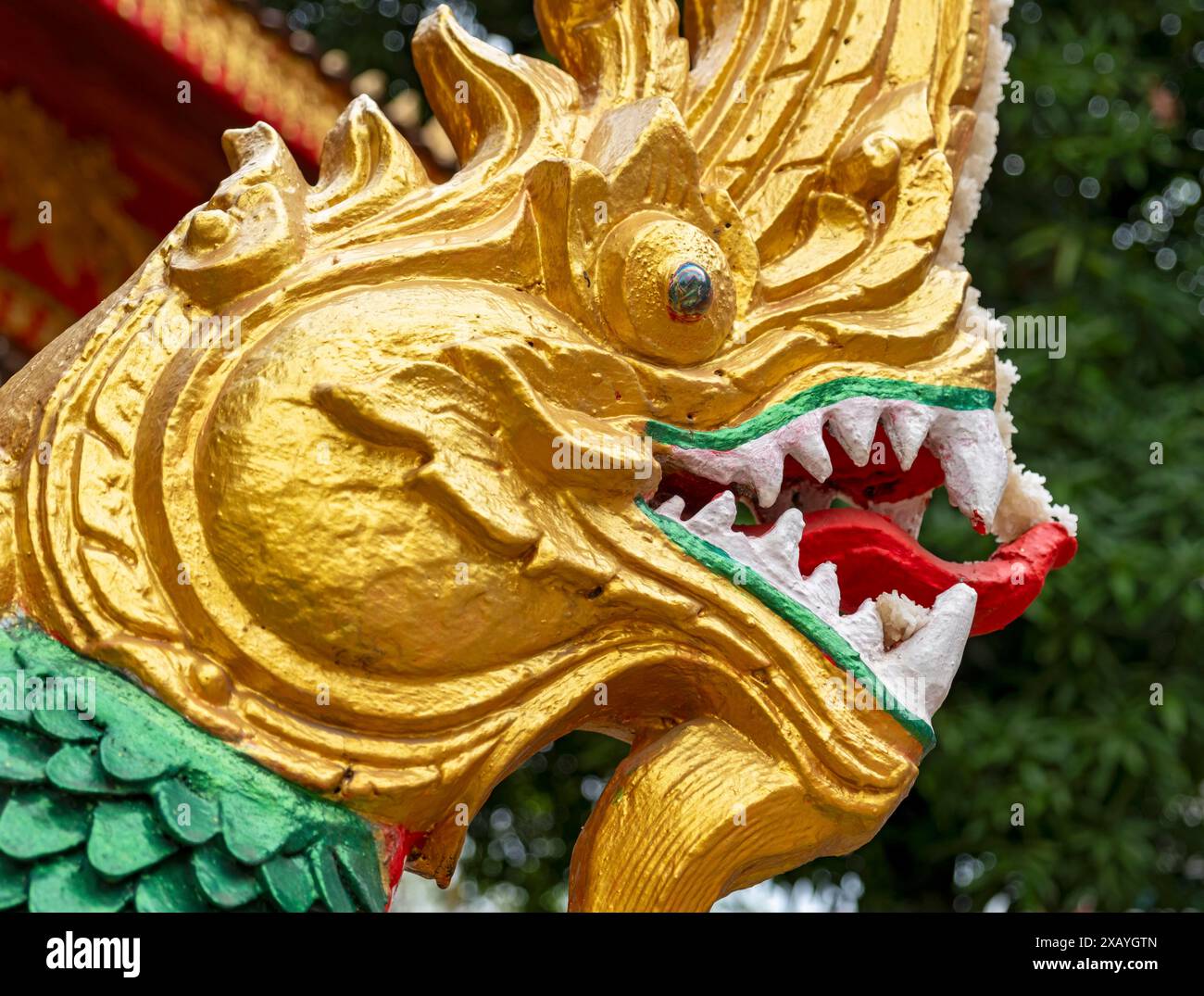 Naga head, Wat Si Muang, Vientiane, Laos Stock Photo - Alamy
