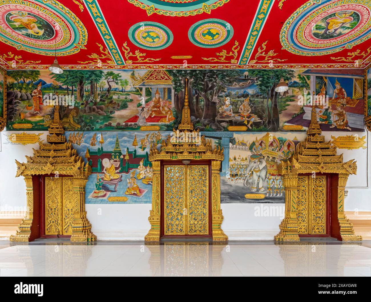 Architectural detail, Wat Inpeng or Wat In Paeng temple, Vientiane ...