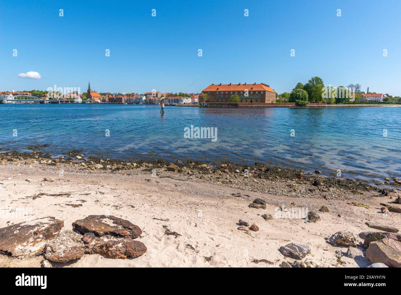 Sonderborg, Als, townscape of Sonderburg, brick building of Sonderburg ...