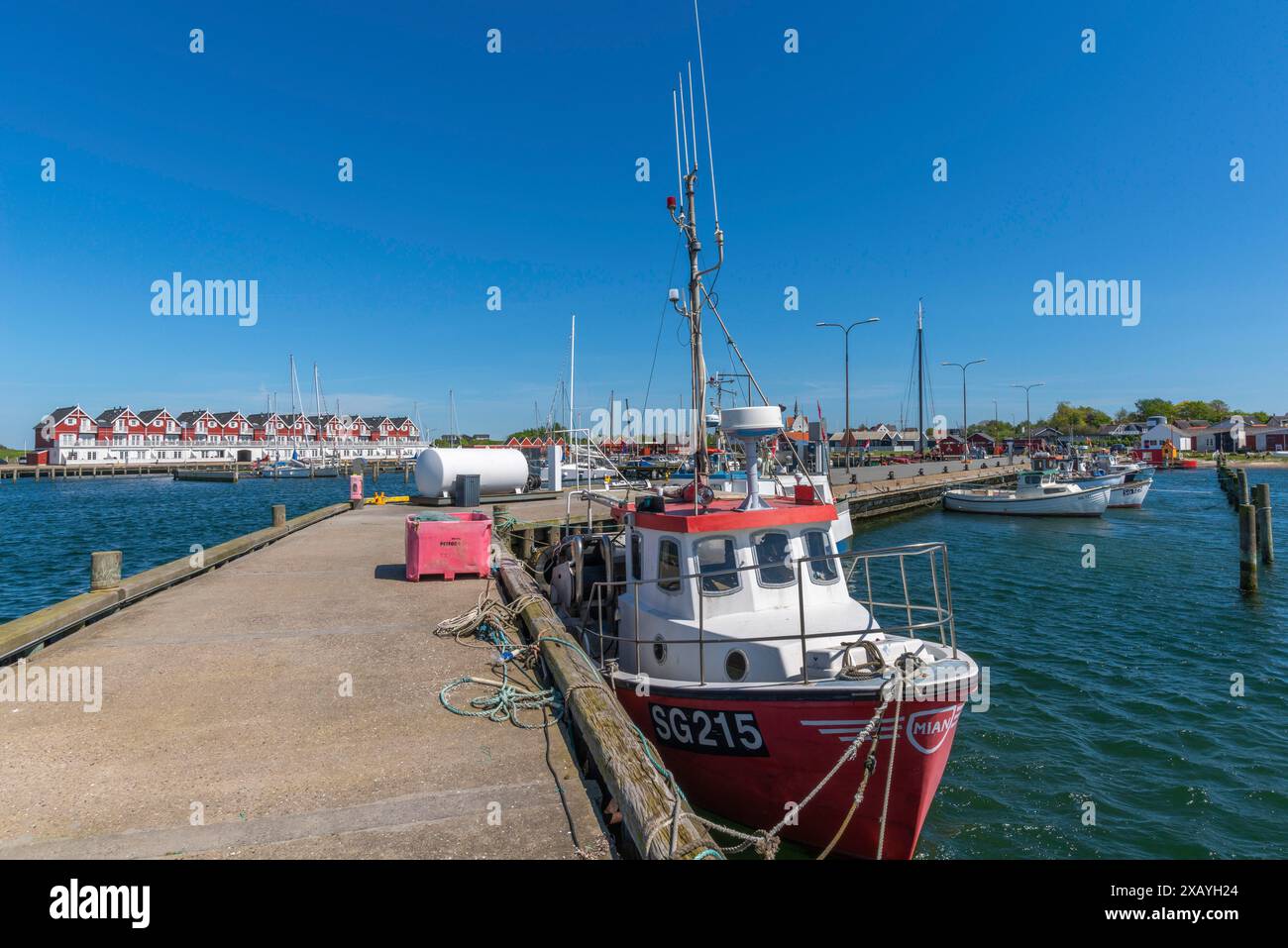 Bagenkop harbour, Langeland island, Funen, fishing boat, jetty, holiday ...