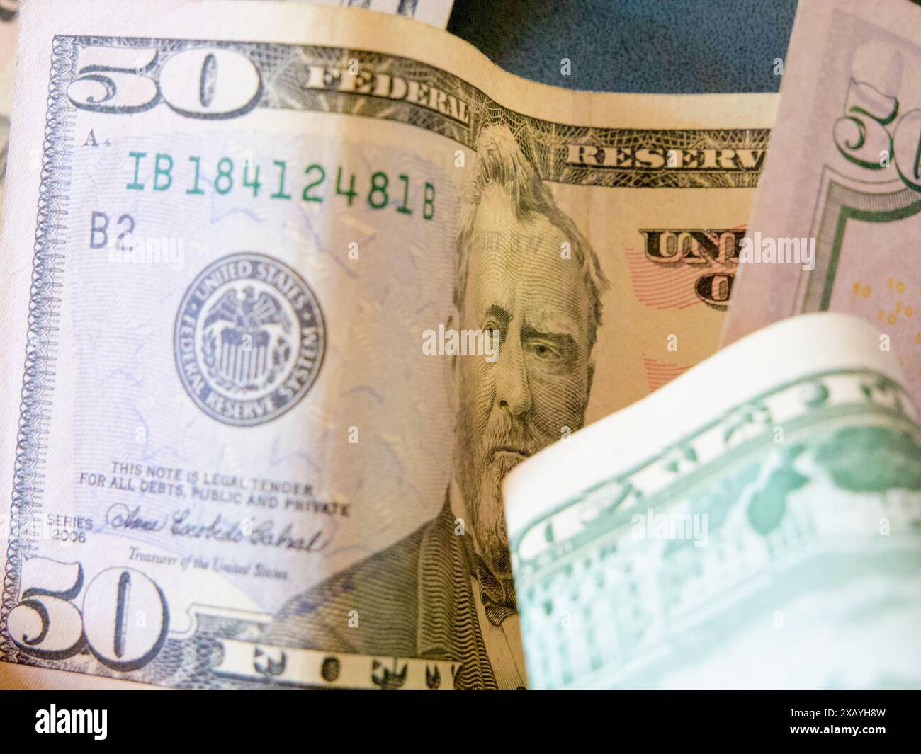 Banknote Texture. The intricate design of a $50 bill, highlighting its ...