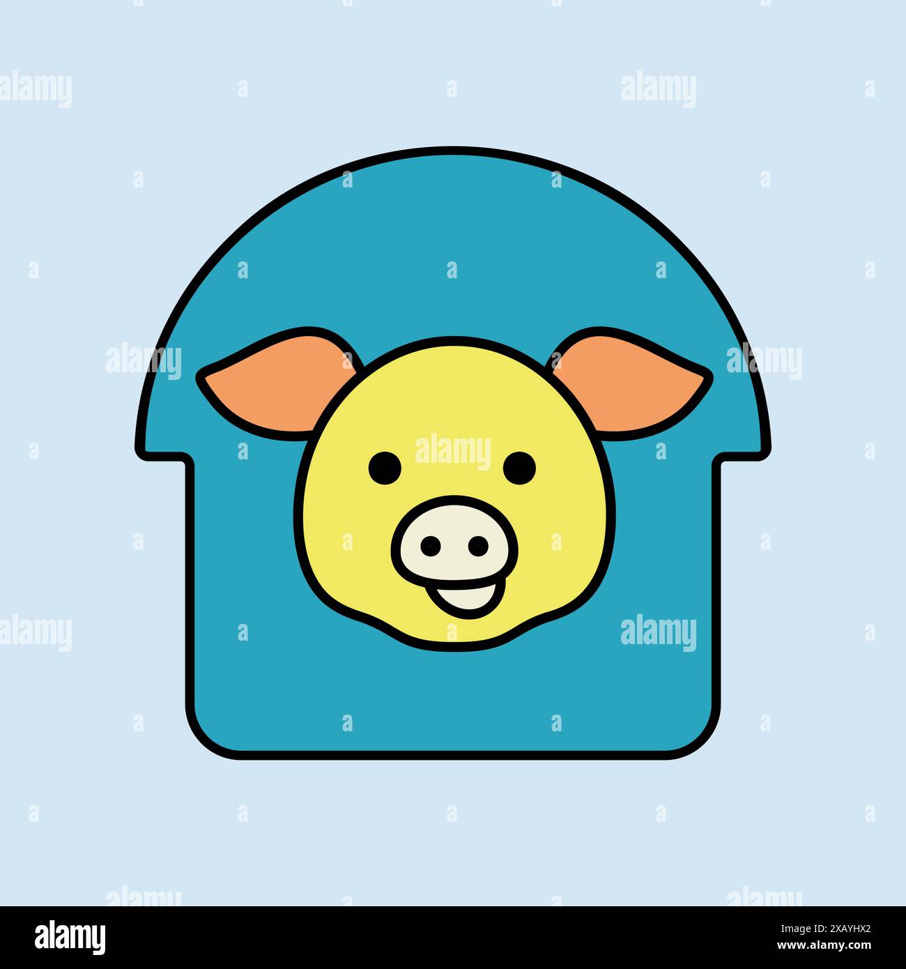 Pigsty flat icon. Farm animal sign. Graph symbol for your web site ...