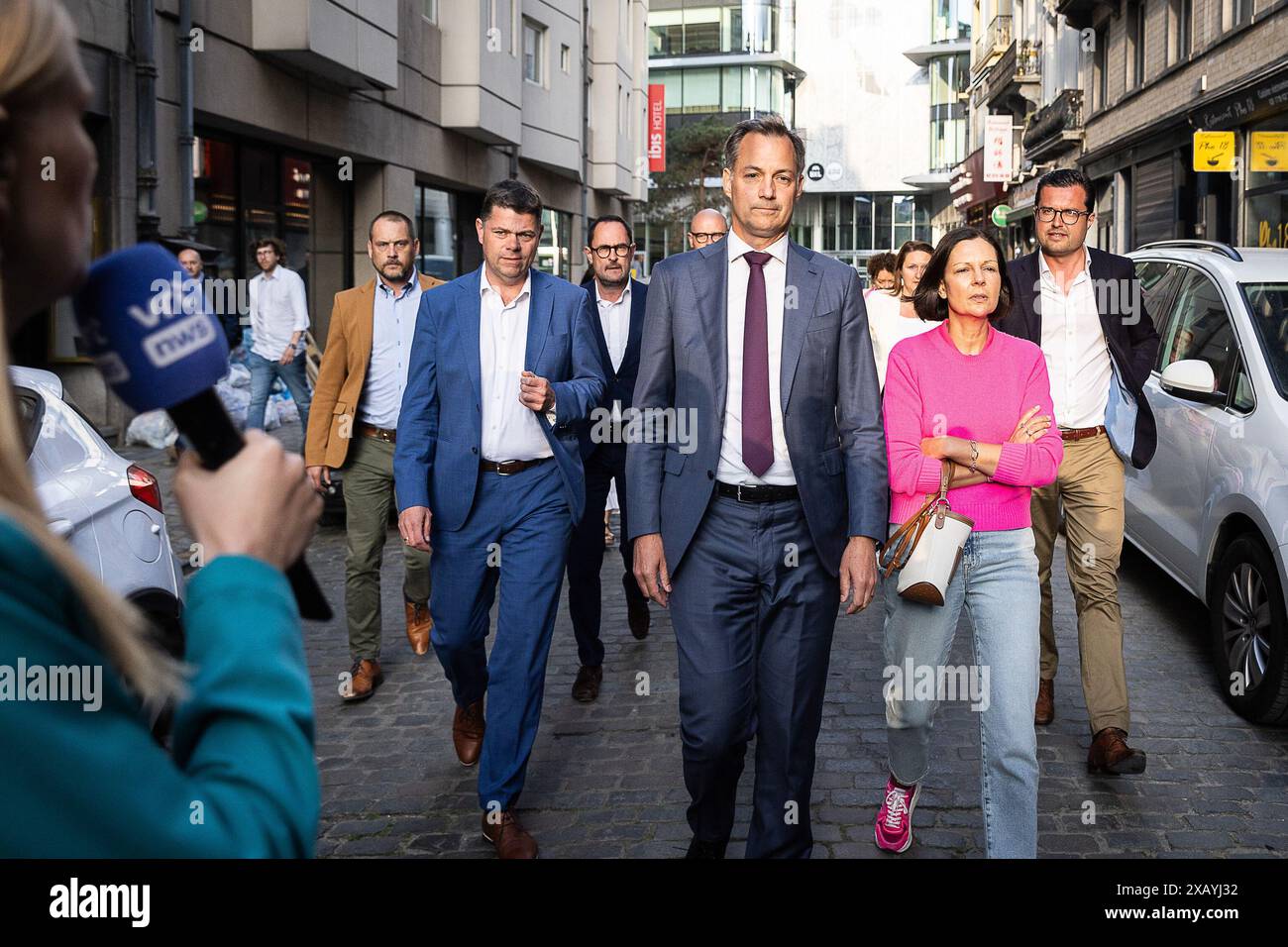 Open Vld's chairman Tom Ongena, Vincent Van Quickenborne, Prime ...