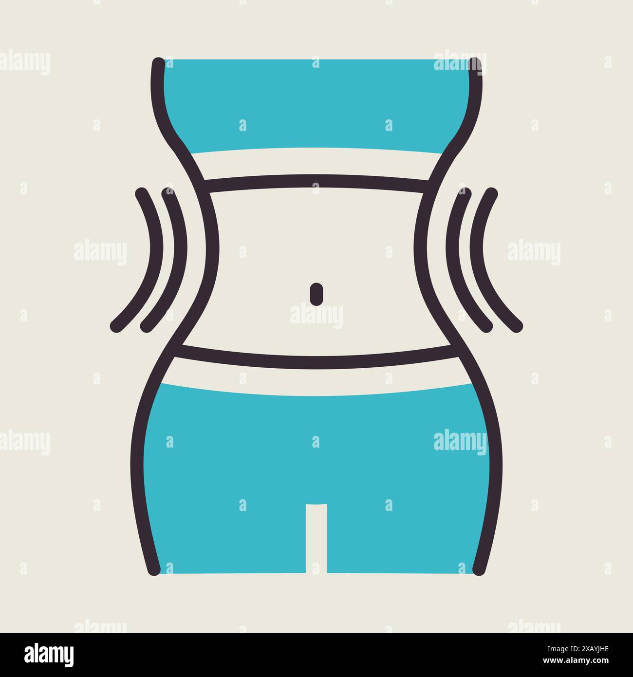 Weight loss icon with woman's waist. Slim female body sign. Graph ...