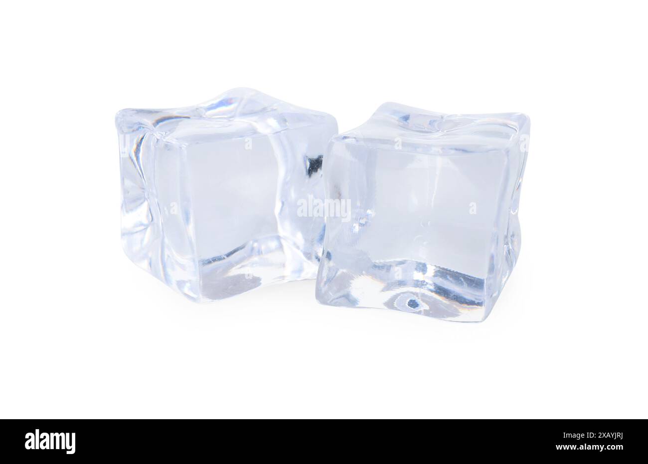 Crystal clear ice cubes isolated on white Stock Photo - Alamy