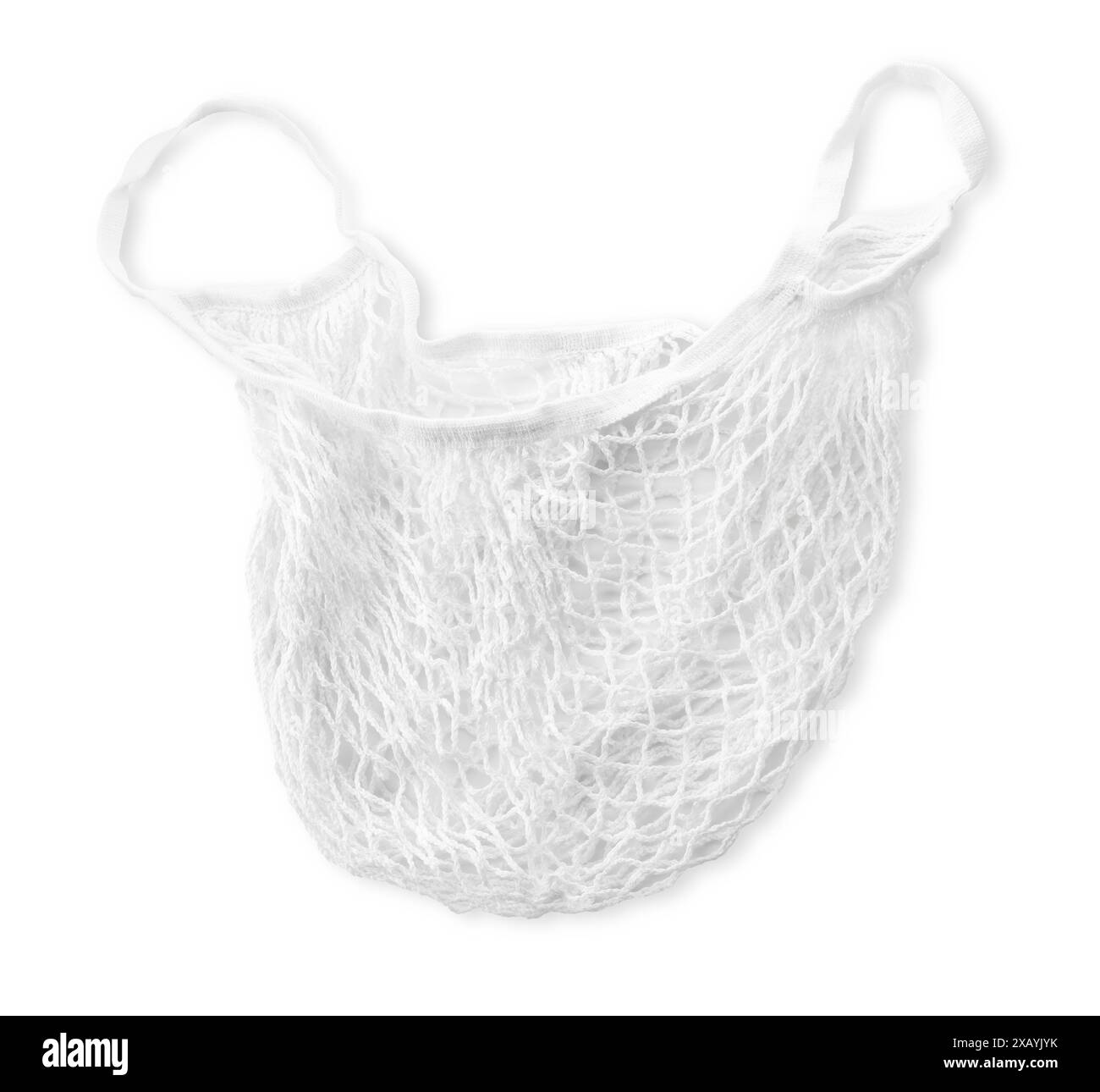 Empty string bag isolated on white, top view Stock Photo - Alamy