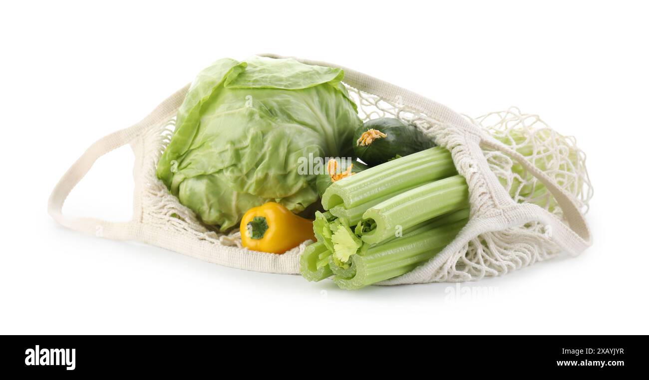 White string bag vegetables Cut Out Stock Images & Pictures - Alamy