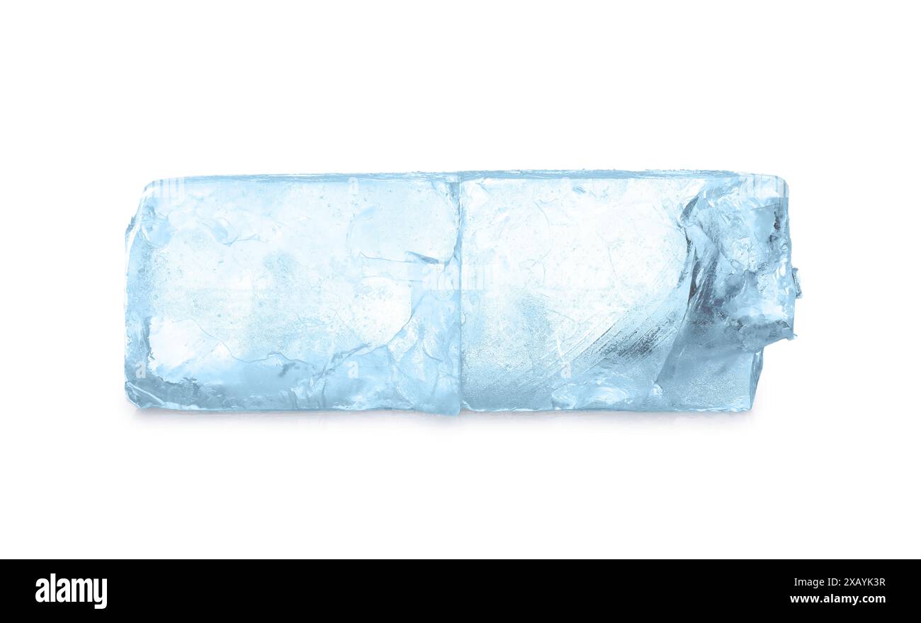 Two blocks of clear ice isolated on white Stock Photo - Alamy