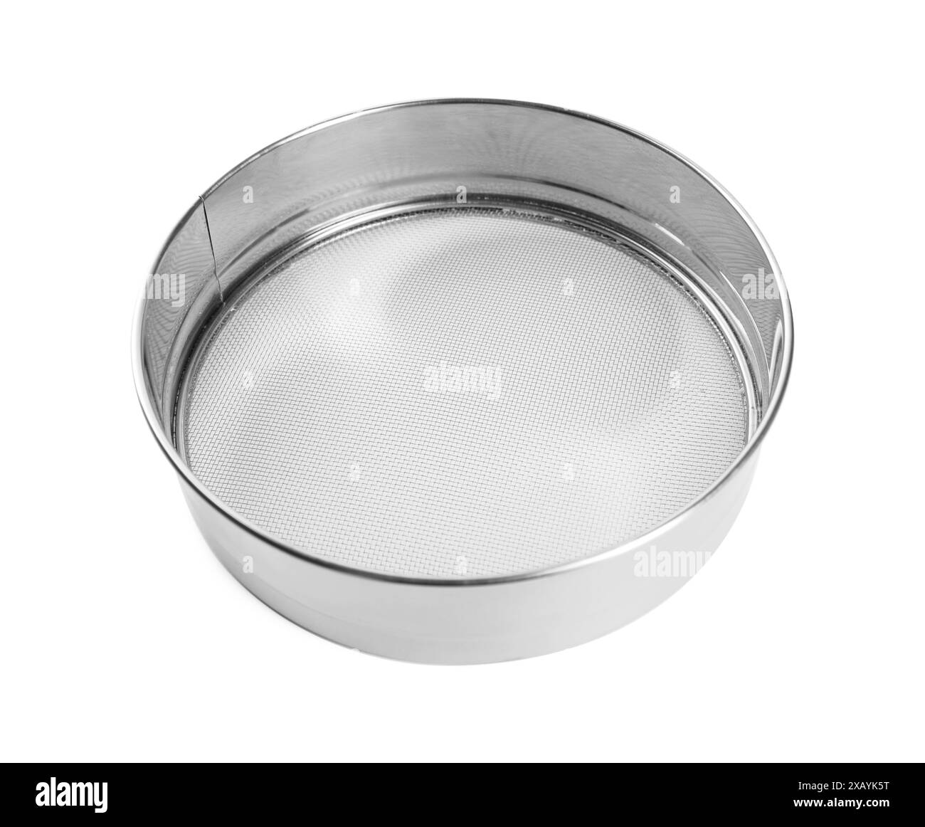 One metal sieve isolated on white. Kitchen utensil Stock Photo - Alamy