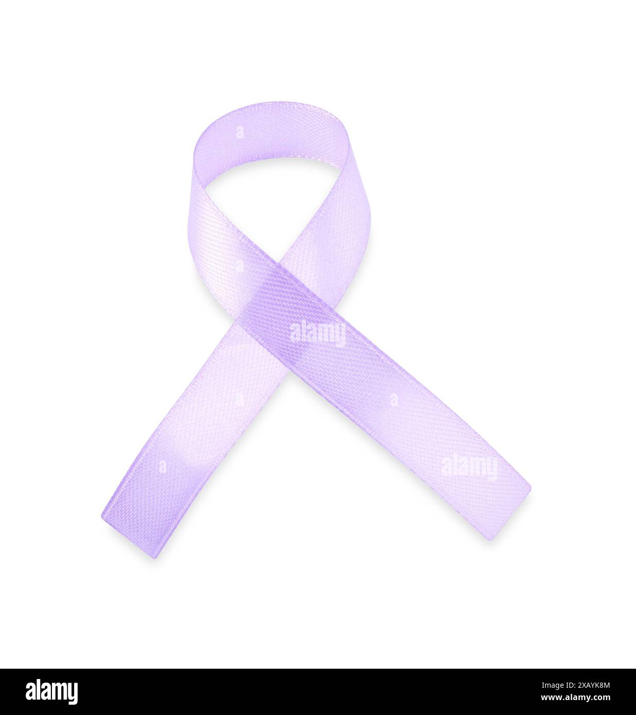 Violet awareness ribbon isolated on white, top view Stock Photo - Alamy
