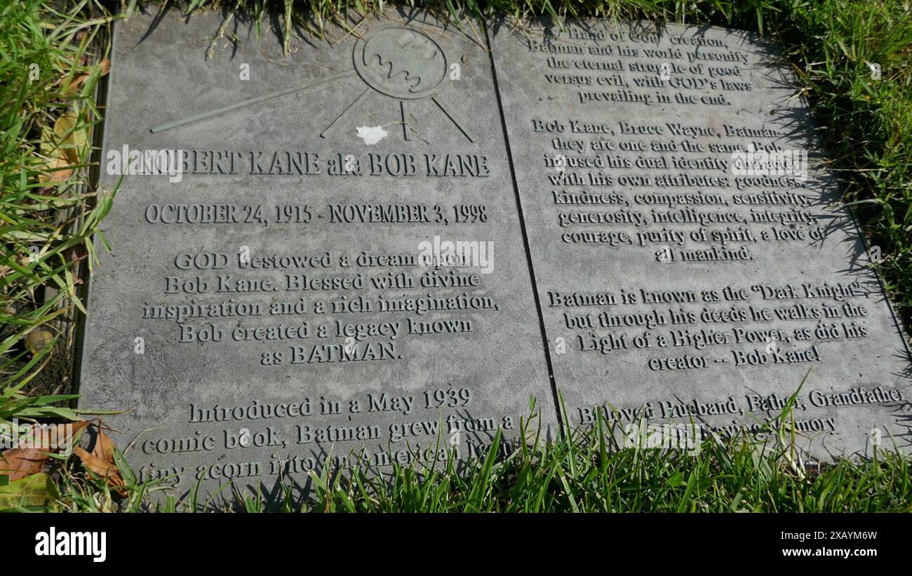 Los Angeles, California, USA 6th June 2024 Bob Kane Grave in Court of ...