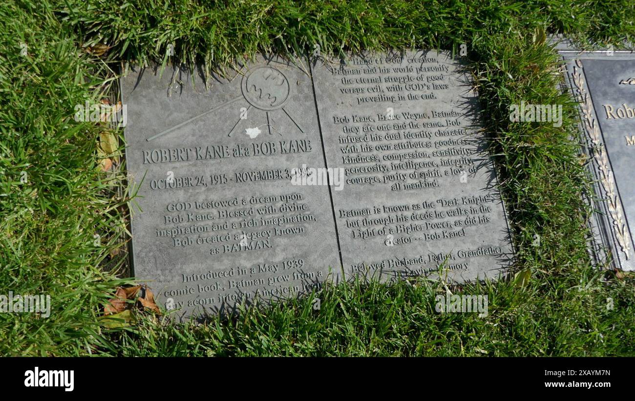 Los Angeles, California, USA 6th June 2024 Bob Kane Grave in Court of ...