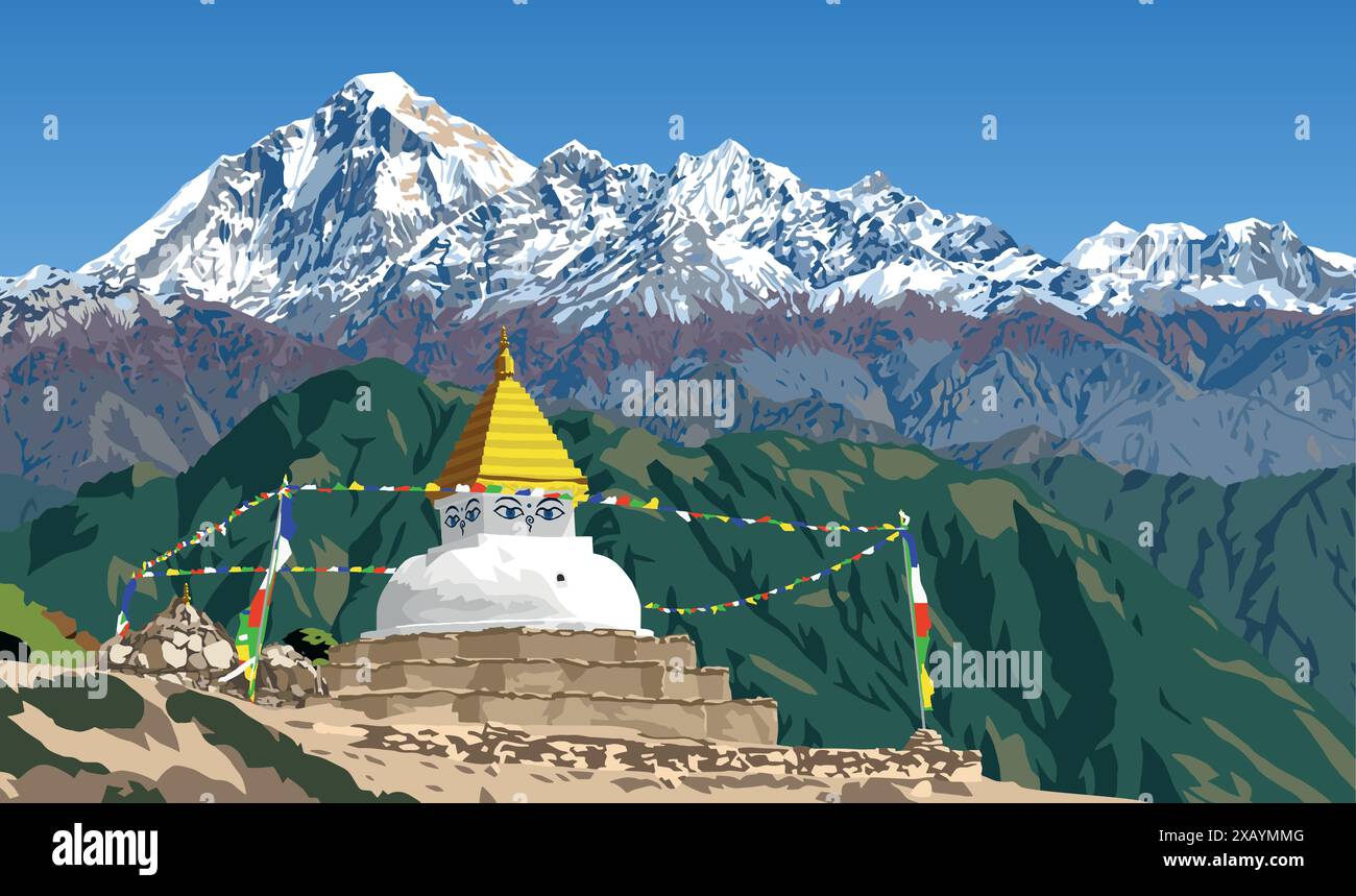 Monastery in nepal Stock Vector Images - Alamy