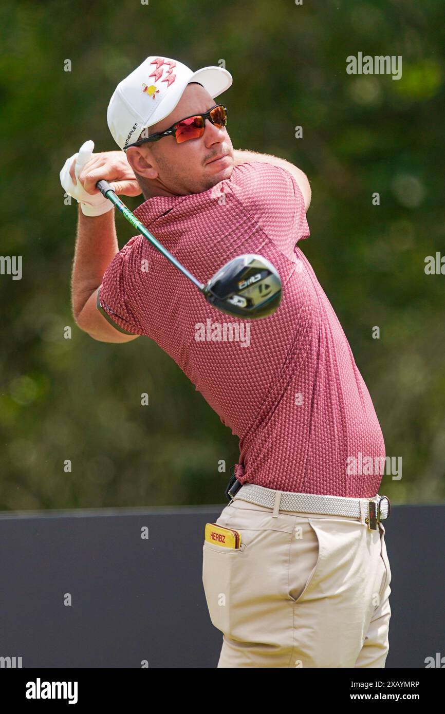 Humble, Texas, USA. 9th June, 2024. Lucas Herbert of Ripper tees off ...