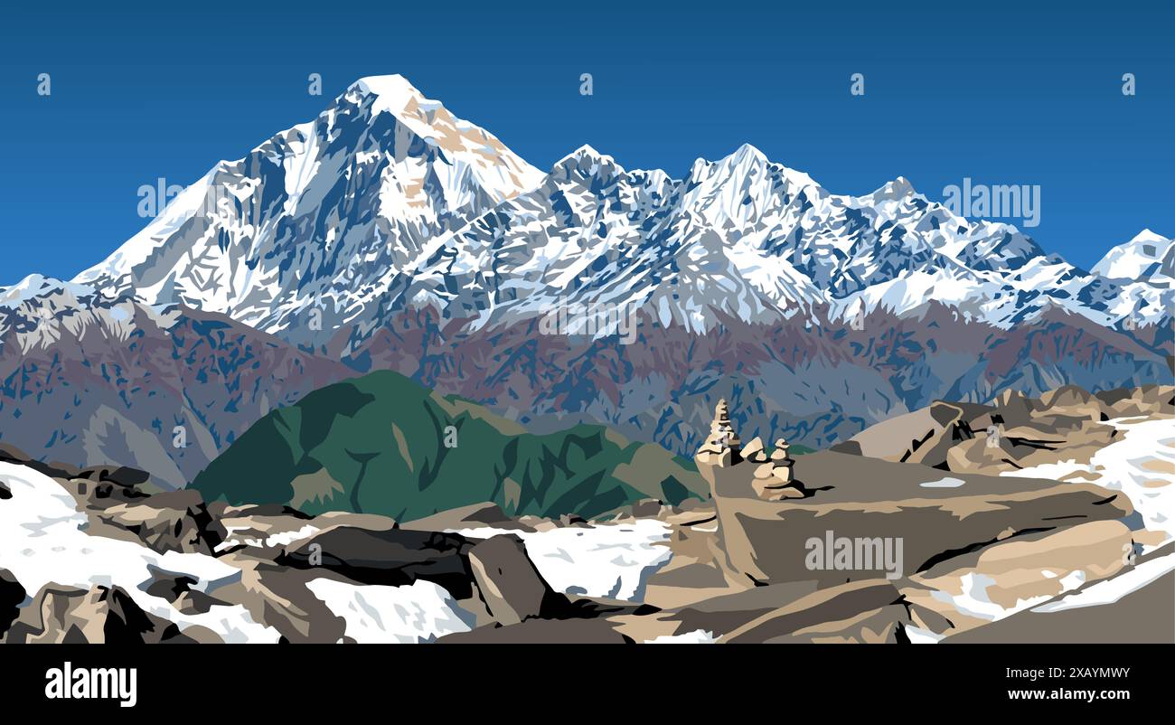Mountain ridge seen from Stock Vector Images - Alamy