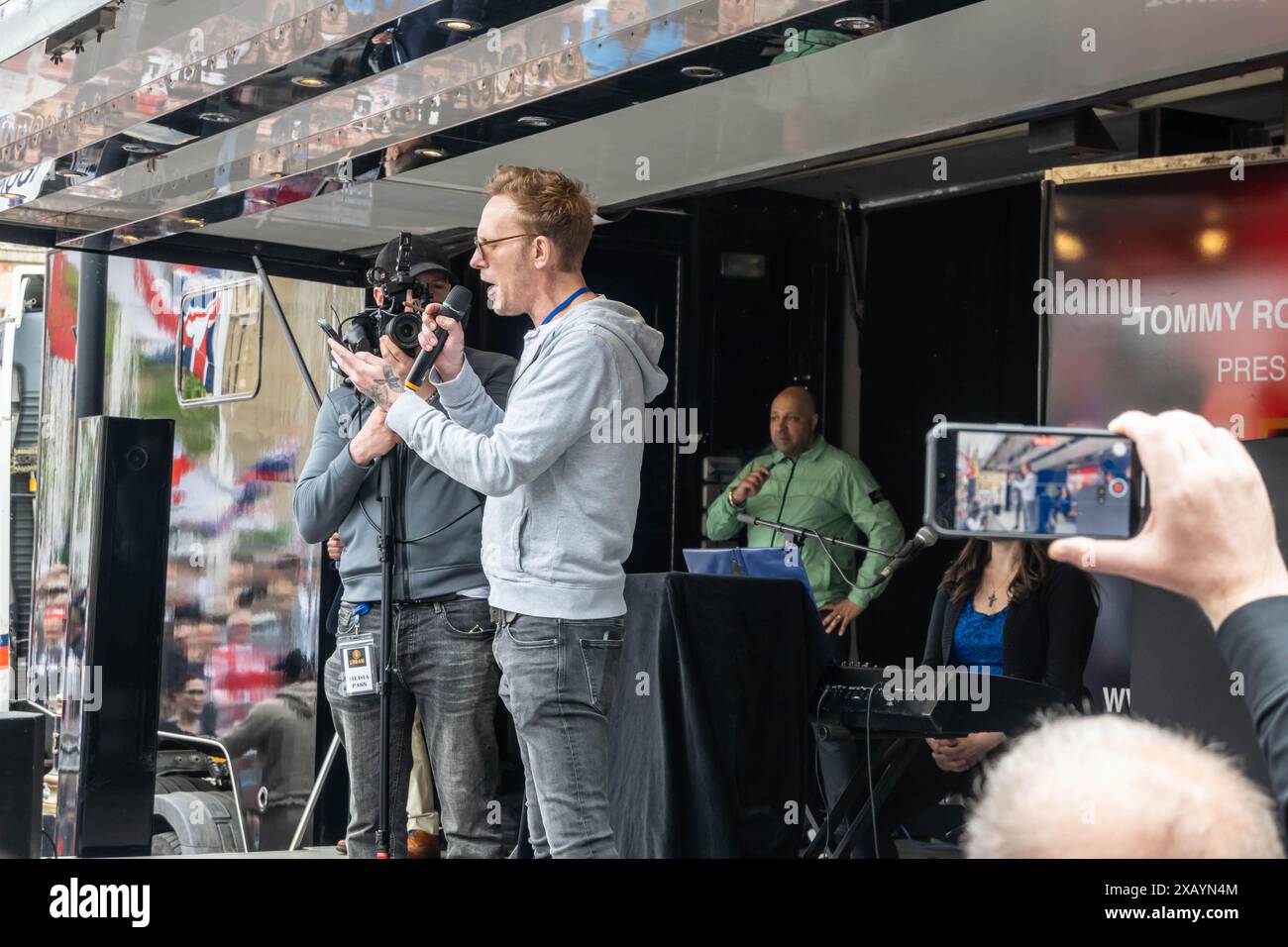 WESTMINSTER ENGLAND - 1 June 2024: Laurence Fox speaking at March for ...