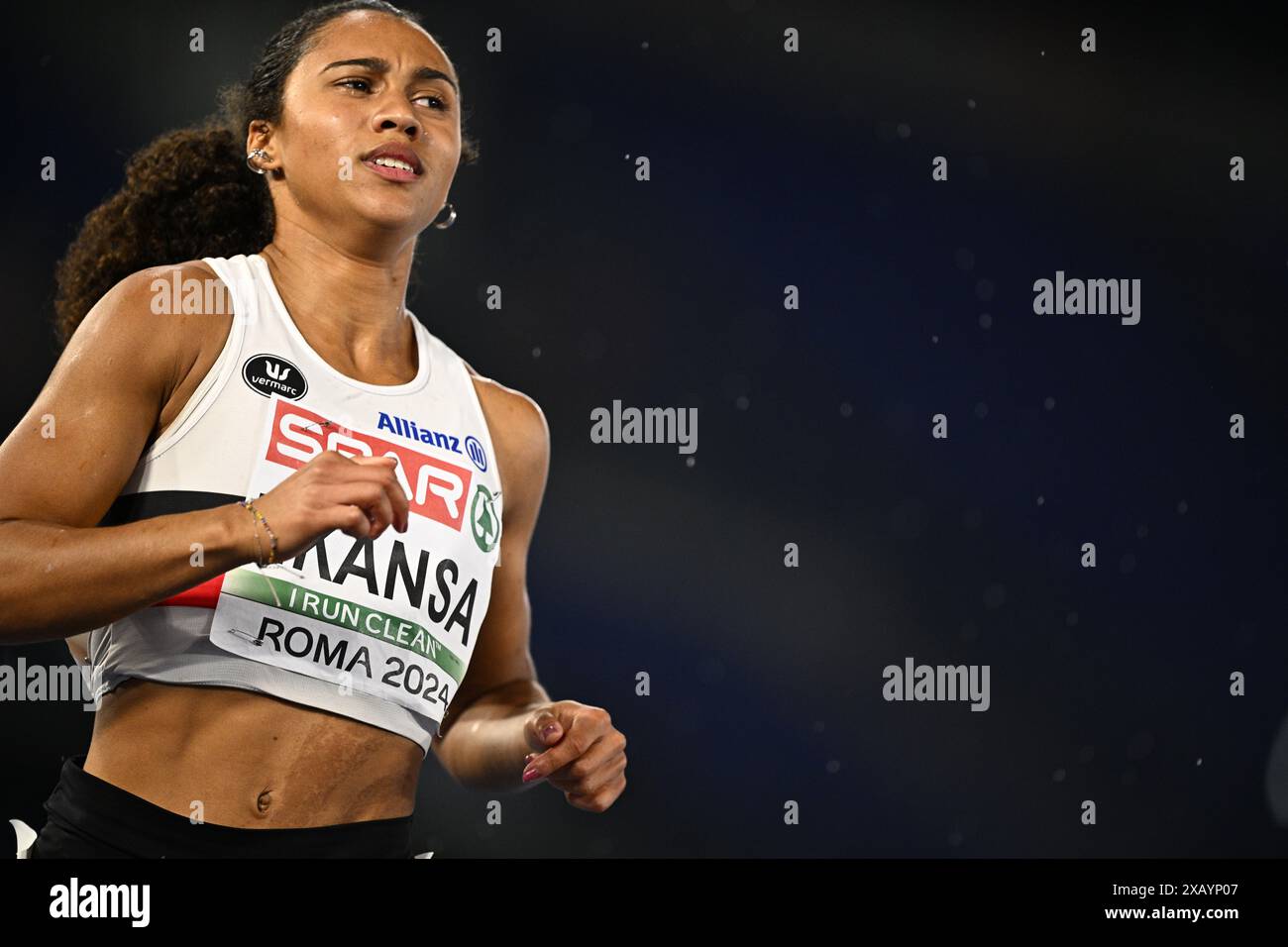 Rome, Italy. 09th June, 2024. Belgian Delphine Nkansa reacts as she ...