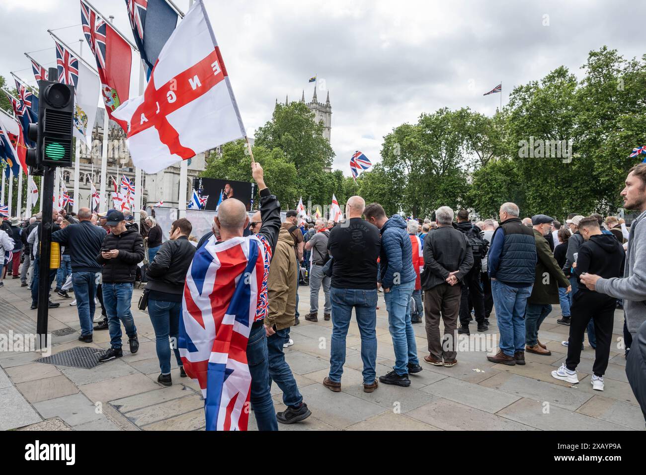 WESTMINSTER ENGLAND - 1 June 2024: Crowd at a March for England and ...
