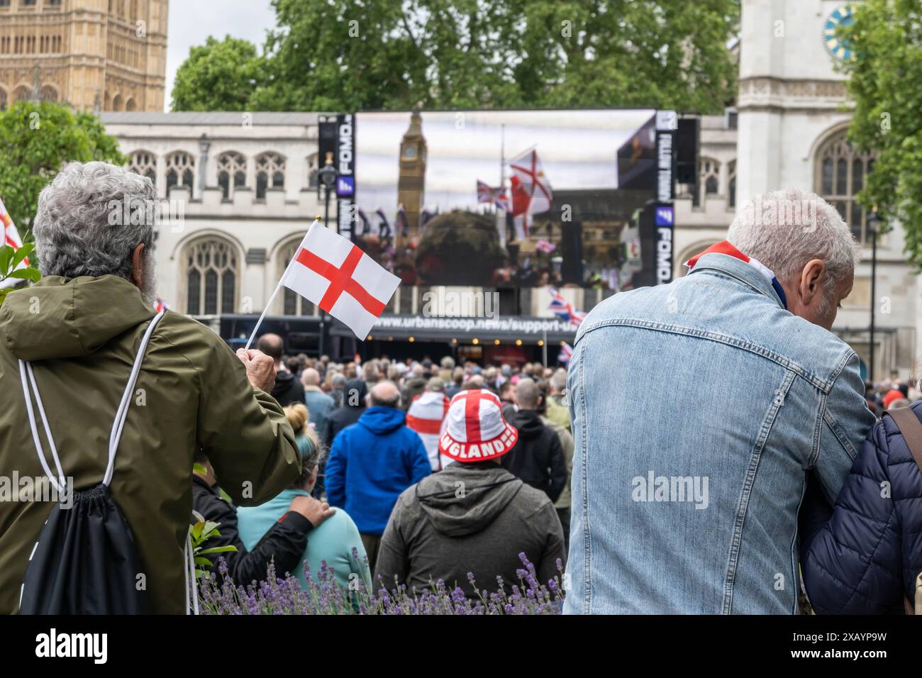 WESTMINSTER ENGLAND - 1 June 2024: Crowd at a March for England and ...