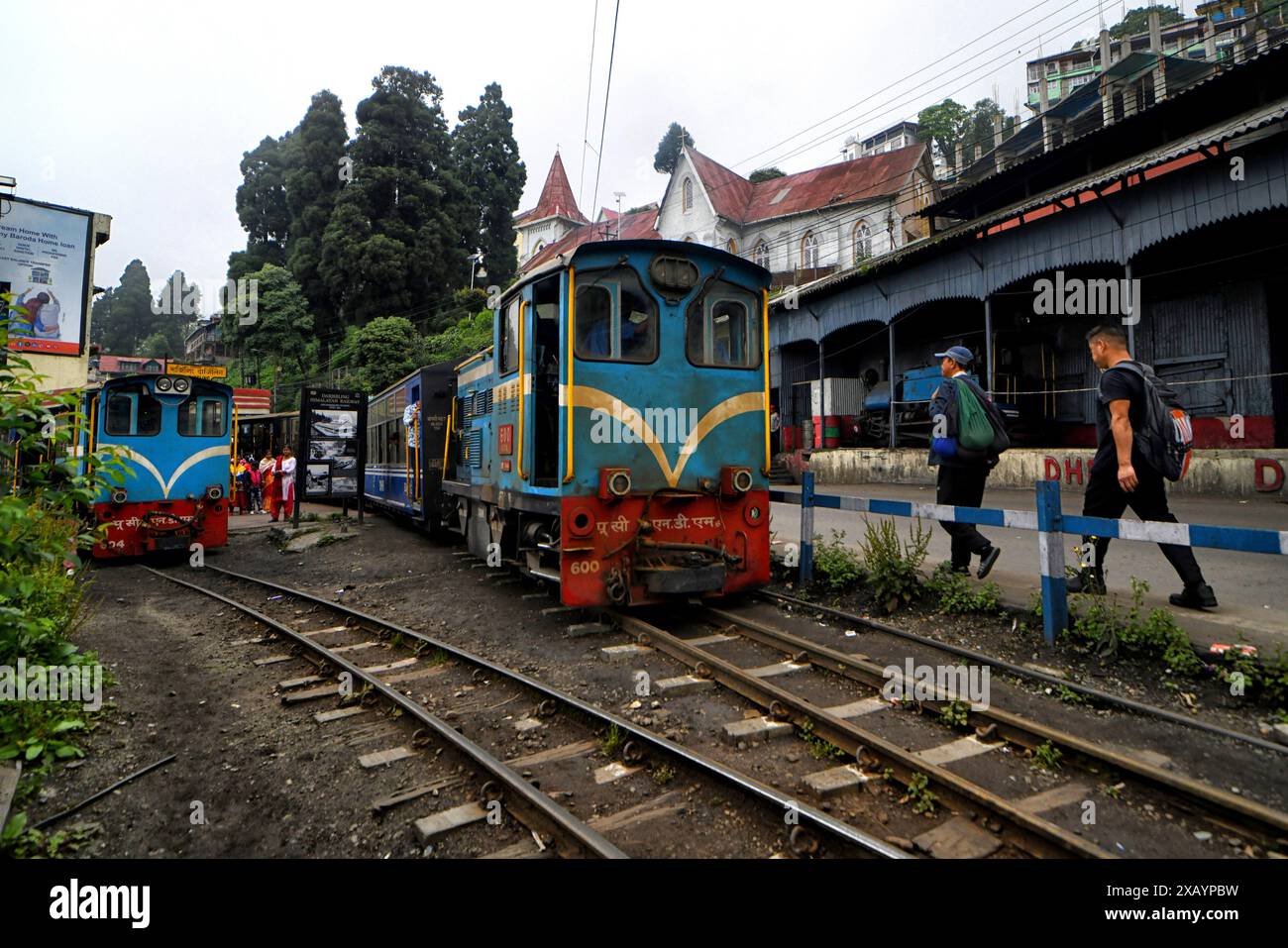 A Toy Train gets started from Darjeeling Railway Station. The ...