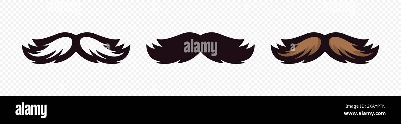 Hipster Mustache. Cartoon Face Party Decoration Set. Classic Mustache ...