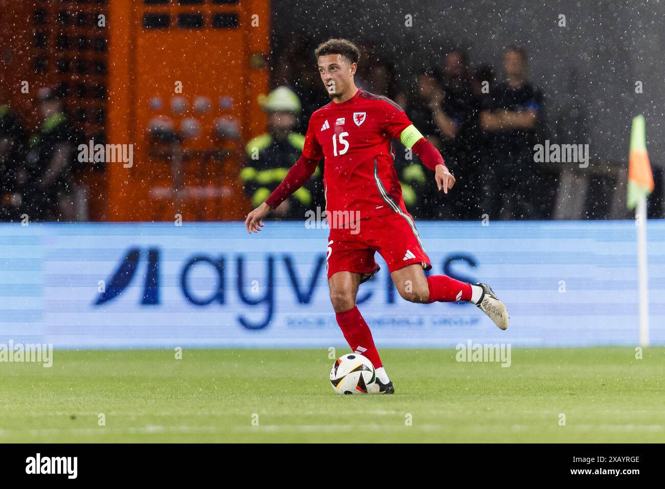 BRATISLAVA, SLOVAKIA - 09 JUNE 2024: Wales' Ethan Ampadu during the ...