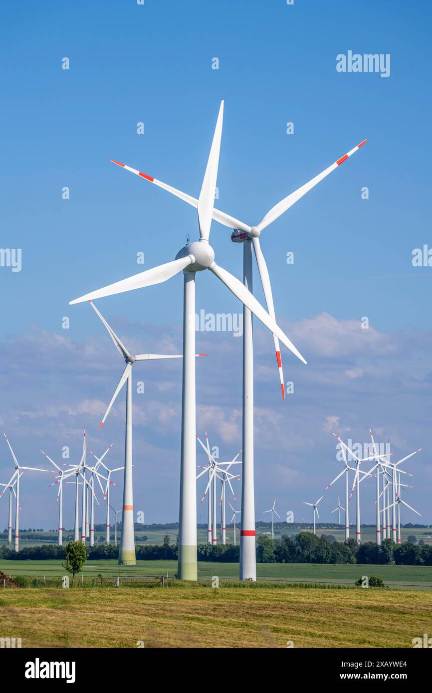 Wind farm northeast of Bad Wünnenberg, Ostwestfalen Lippe, Paderborn ...