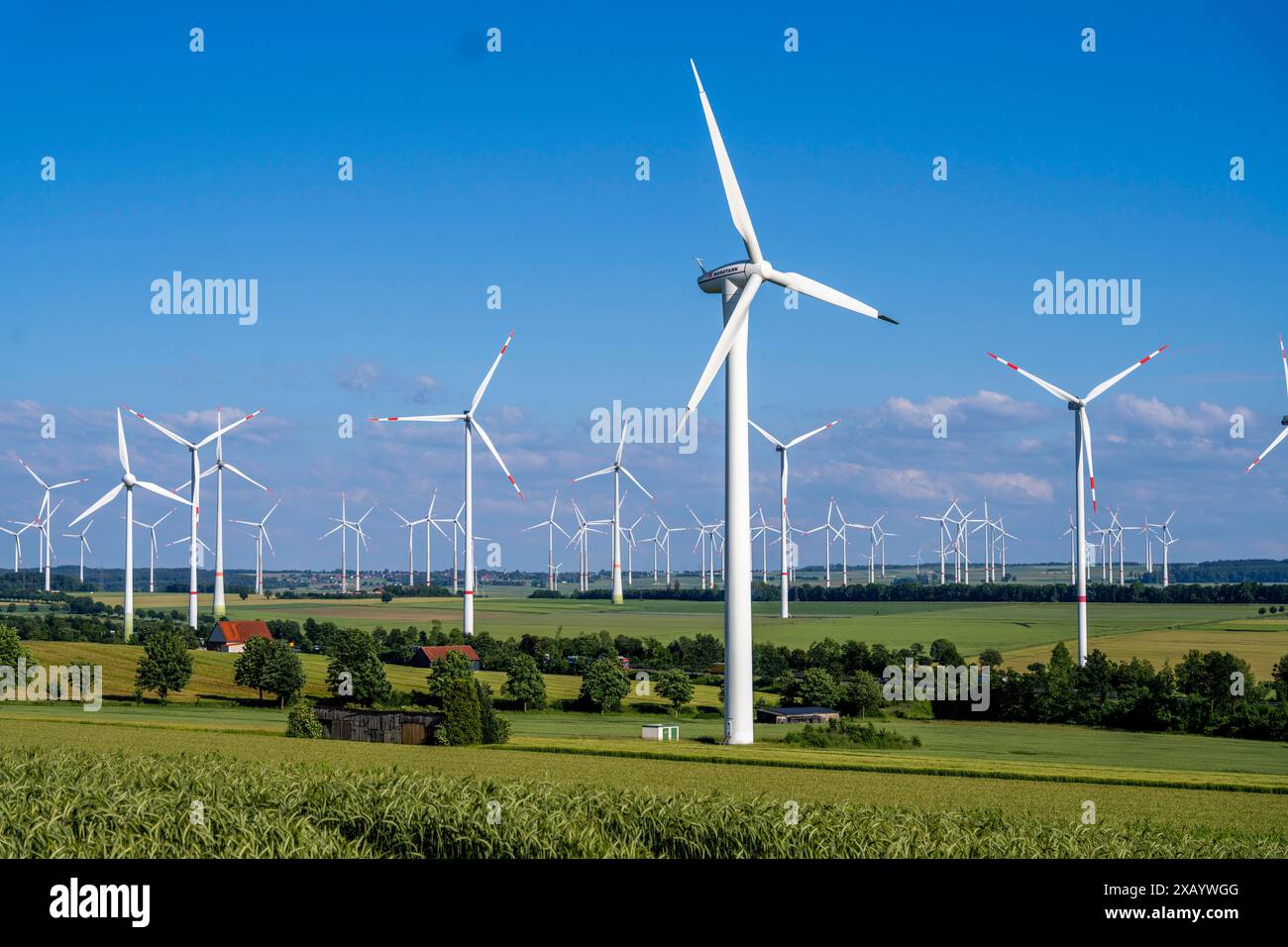 Wind farm northeast of Bad Wünnenberg, Ostwestfalen Lippe, Paderborn ...